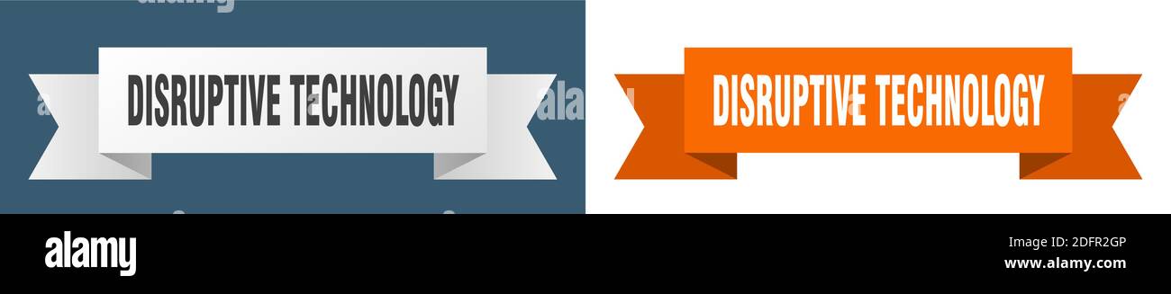 disruptive technology ribbon. disruptive technology isolated paper ...