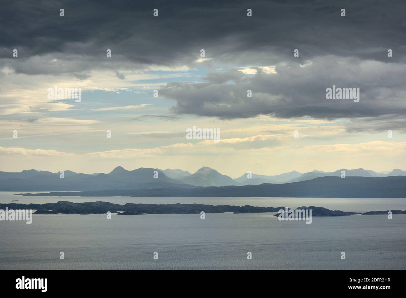 cloudy weather view from the old man of storr towards South Rona, the ...