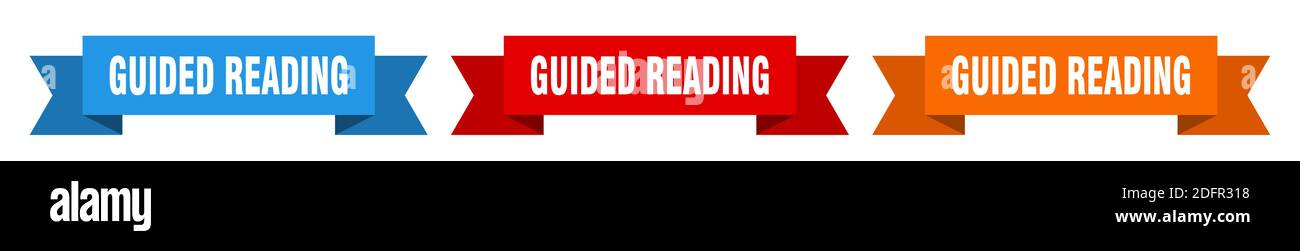 guided reading ribbon. guided reading isolated paper banner. sign Stock ...