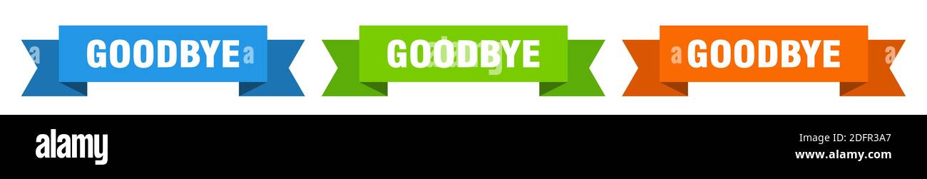 goodbye ribbon. goodbye isolated paper banner. sign Stock Vector Image ...