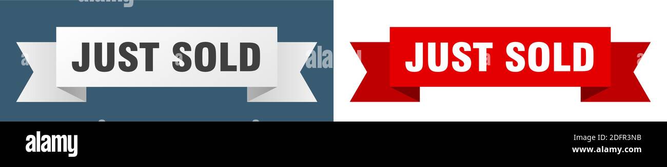 just sold ribbon. just sold isolated paper banner. sign Stock Vector Image & Art - Alamy