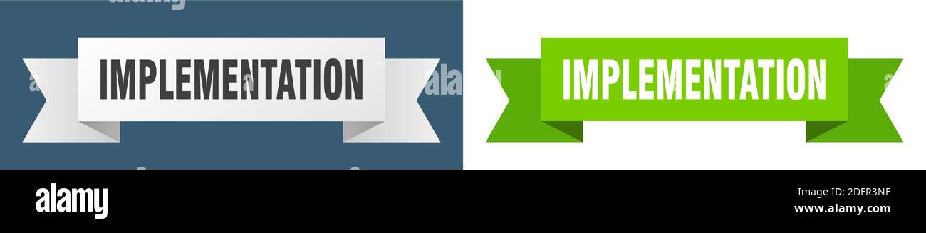 implementation ribbon. implementation isolated paper banner. sign Stock ...