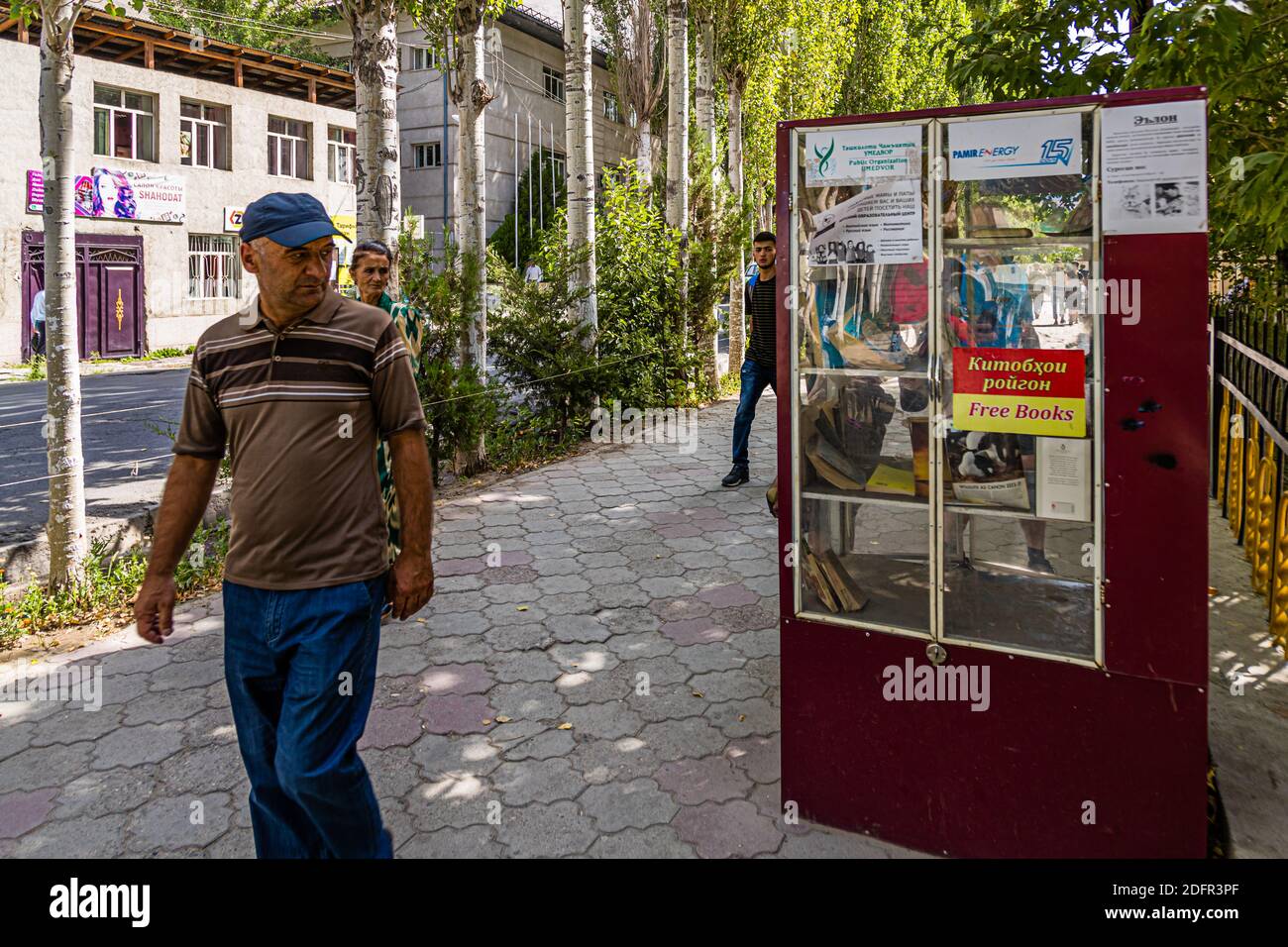 Book exchange on a public shelf in Khorugh, Tajikistan Stock Photo - Alamy