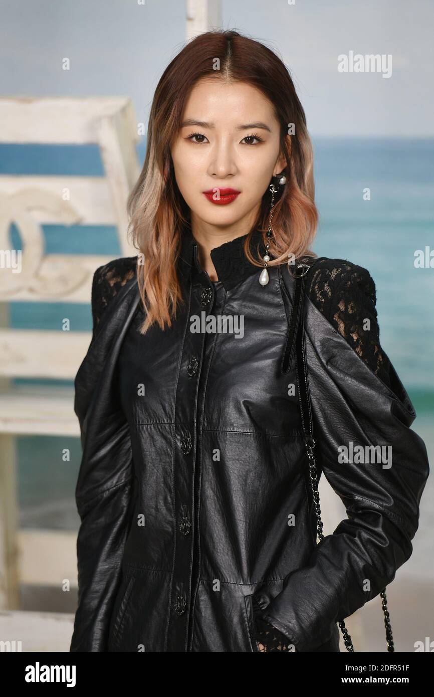 Ning Chang attends the Chanel show as part of the Paris Fashion Week ...
