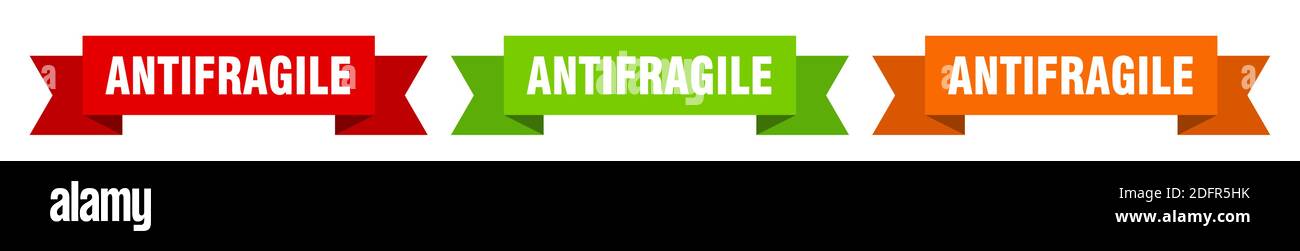 antifragile ribbon. antifragile isolated paper banner. sign Stock ...