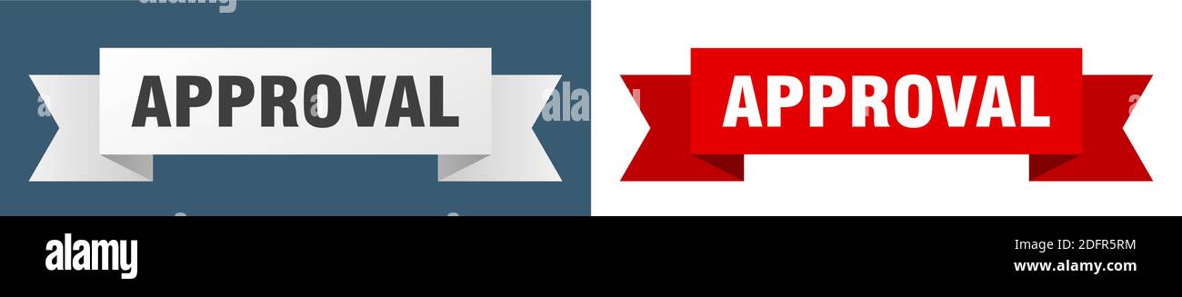 approval ribbon. approval isolated paper banner. sign Stock Vector ...