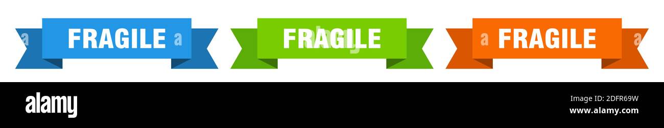 fragile ribbon. fragile isolated paper banner. sign Stock Vector Image ...