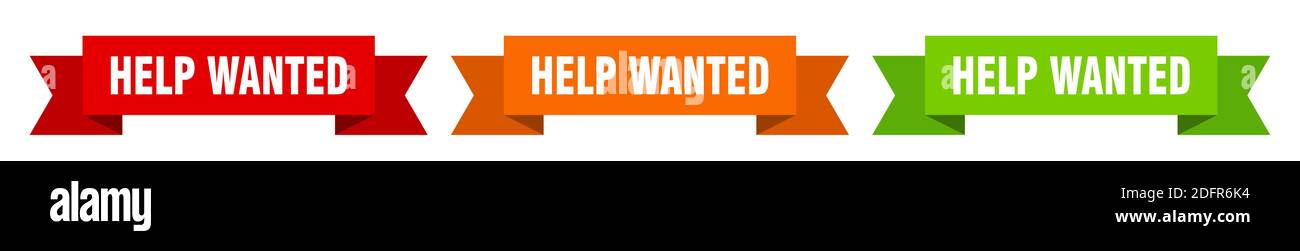 help wanted ribbon. help wanted isolated paper banner. sign Stock ...
