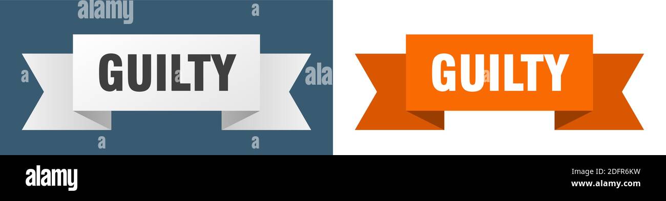 guilty ribbon. guilty isolated paper banner. sign Stock Vector Image ...