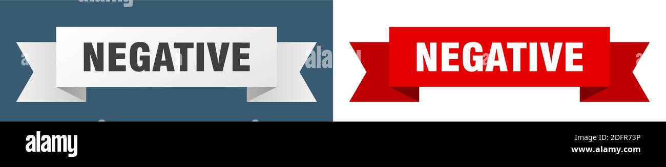 negative ribbon. negative isolated paper banner. sign Stock Vector ...