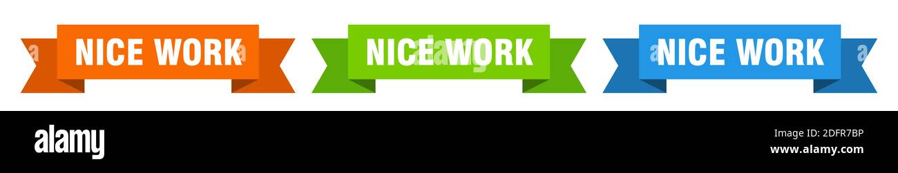 nice work ribbon. nice work isolated paper banner. sign Stock Vector ...