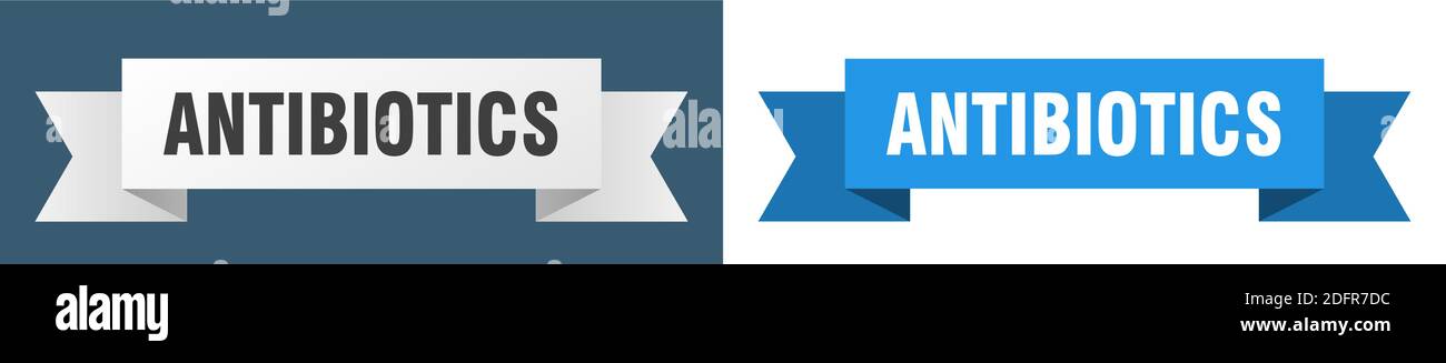 antibiotics ribbon. antibiotics isolated paper banner. sign Stock ...