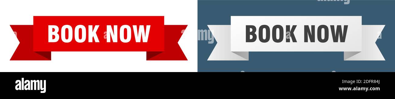 book now ribbon. book now isolated paper banner. sign Stock Vector ...