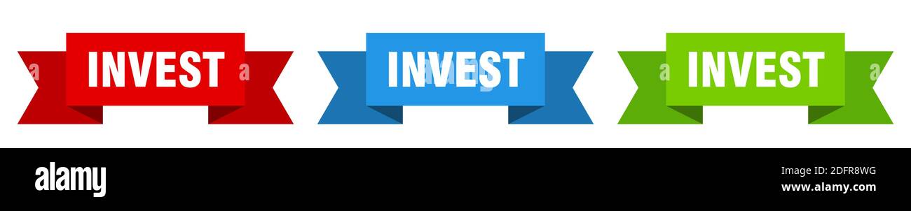 invest ribbon. invest isolated paper banner. sign Stock Vector Image ...
