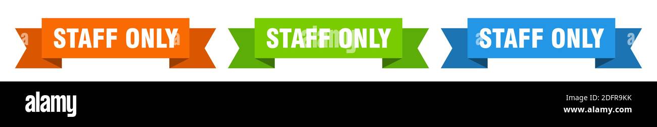 staff only ribbon. staff only isolated paper banner. sign Stock Vector ...
