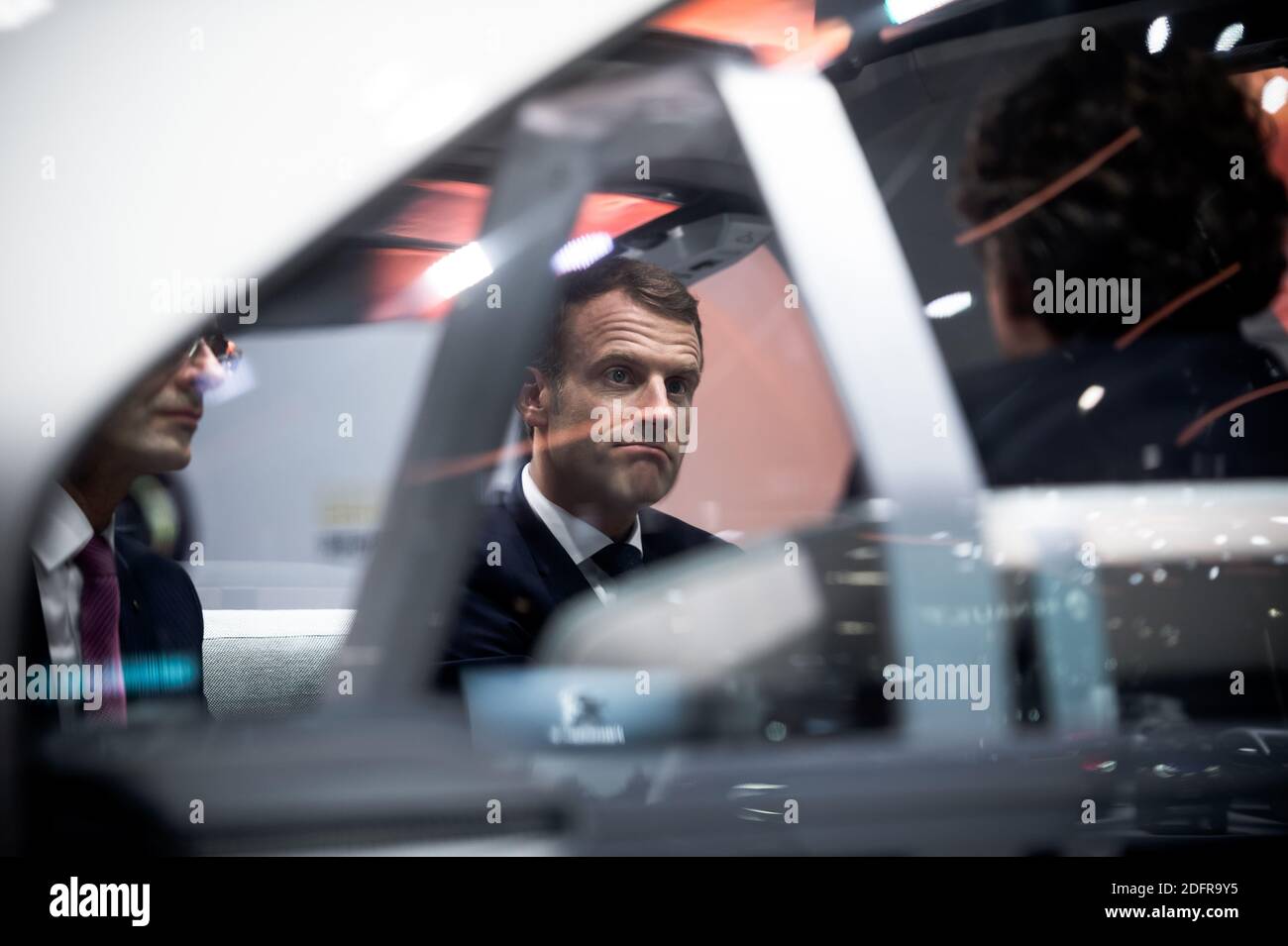 (stand RENAULT).Emmanuel MACRON (President de la Republique Francaise ...