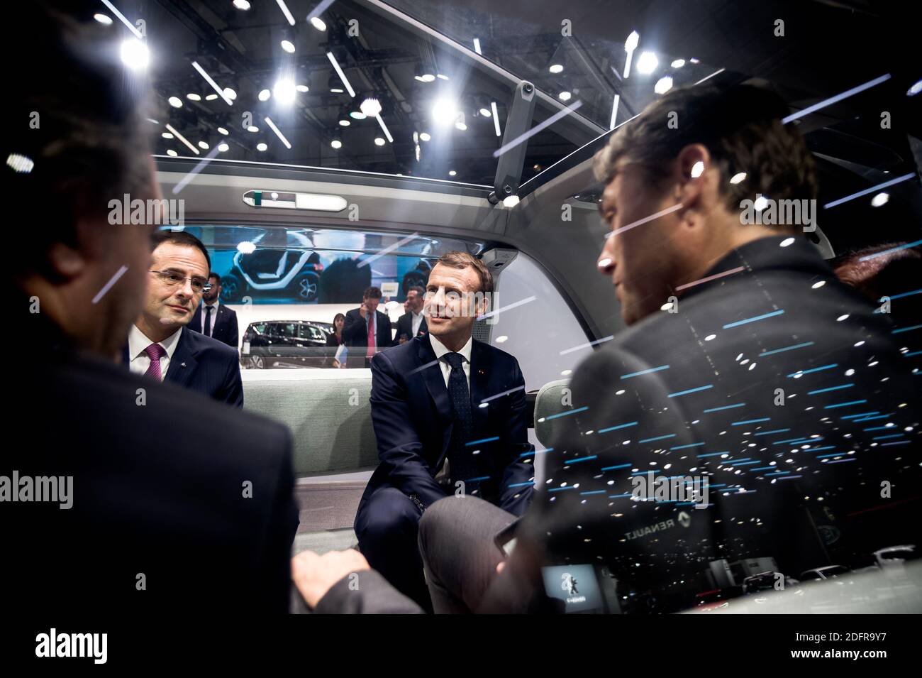 (stand RENAULT).Emmanuel MACRON (President de la Republique Francaise ...
