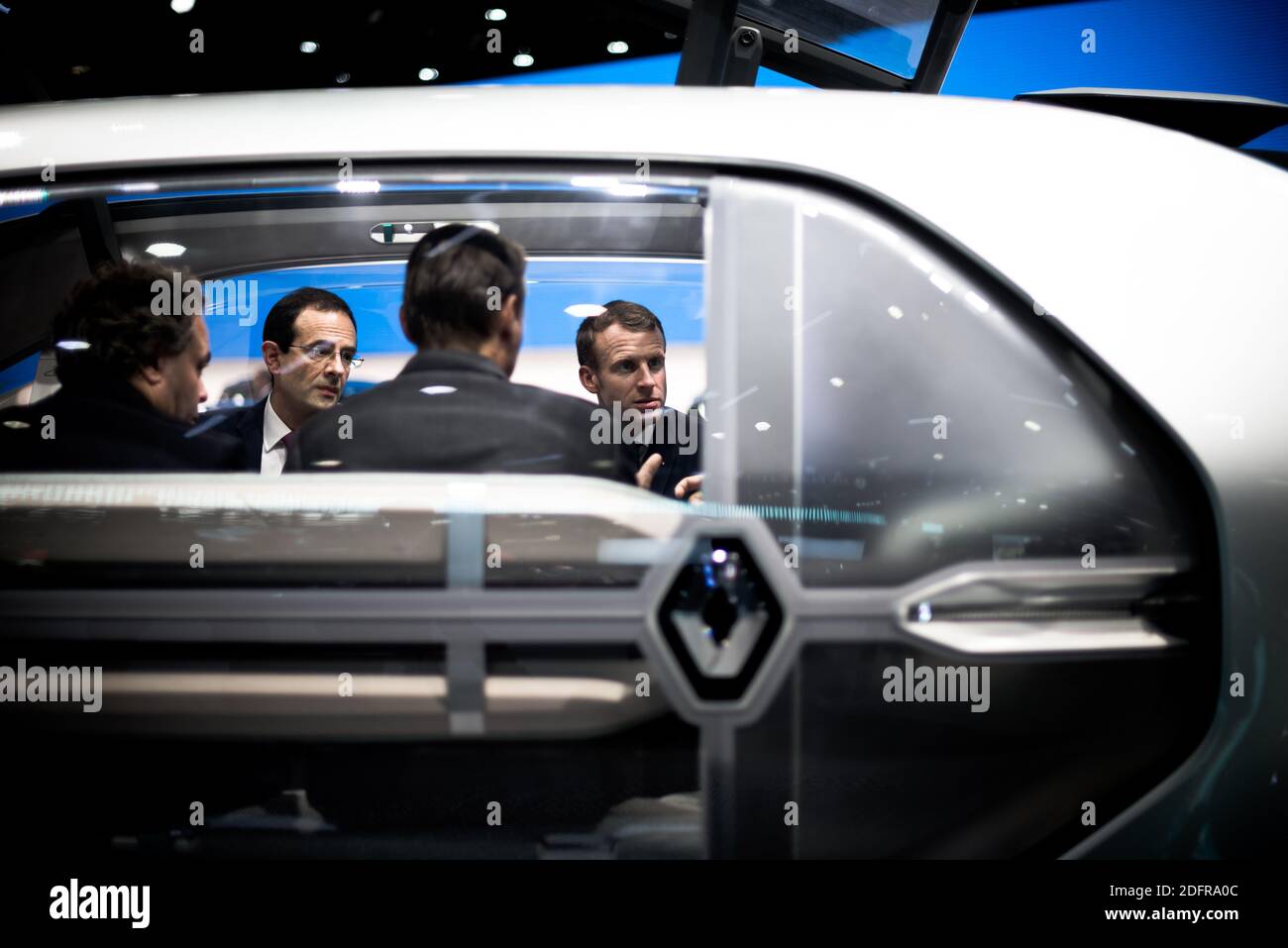(stand RENAULT).Emmanuel MACRON (President de la Republique Francaise ...