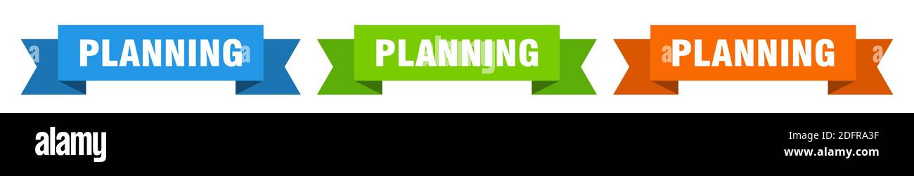 planning ribbon. planning isolated paper banner. sign Stock Vector ...