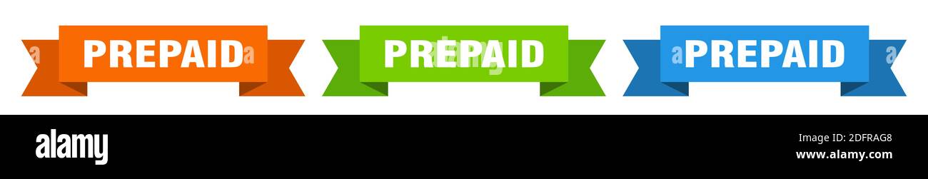 prepaid ribbon. prepaid isolated paper banner. sign Stock Vector Image ...