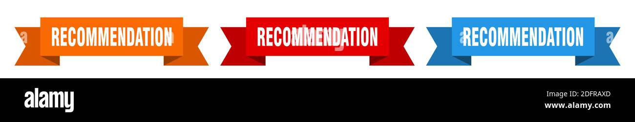 recommendation ribbon. recommendation isolated paper banner. sign Stock ...