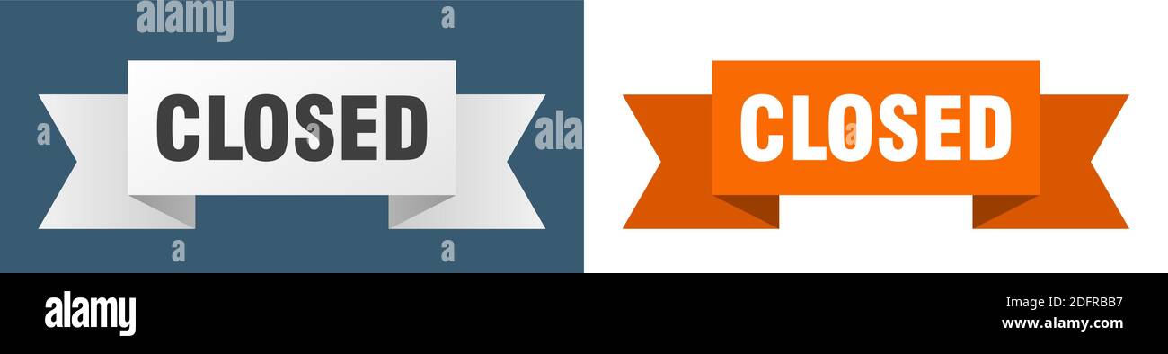 closed ribbon. closed isolated paper banner. sign Stock Vector Image ...