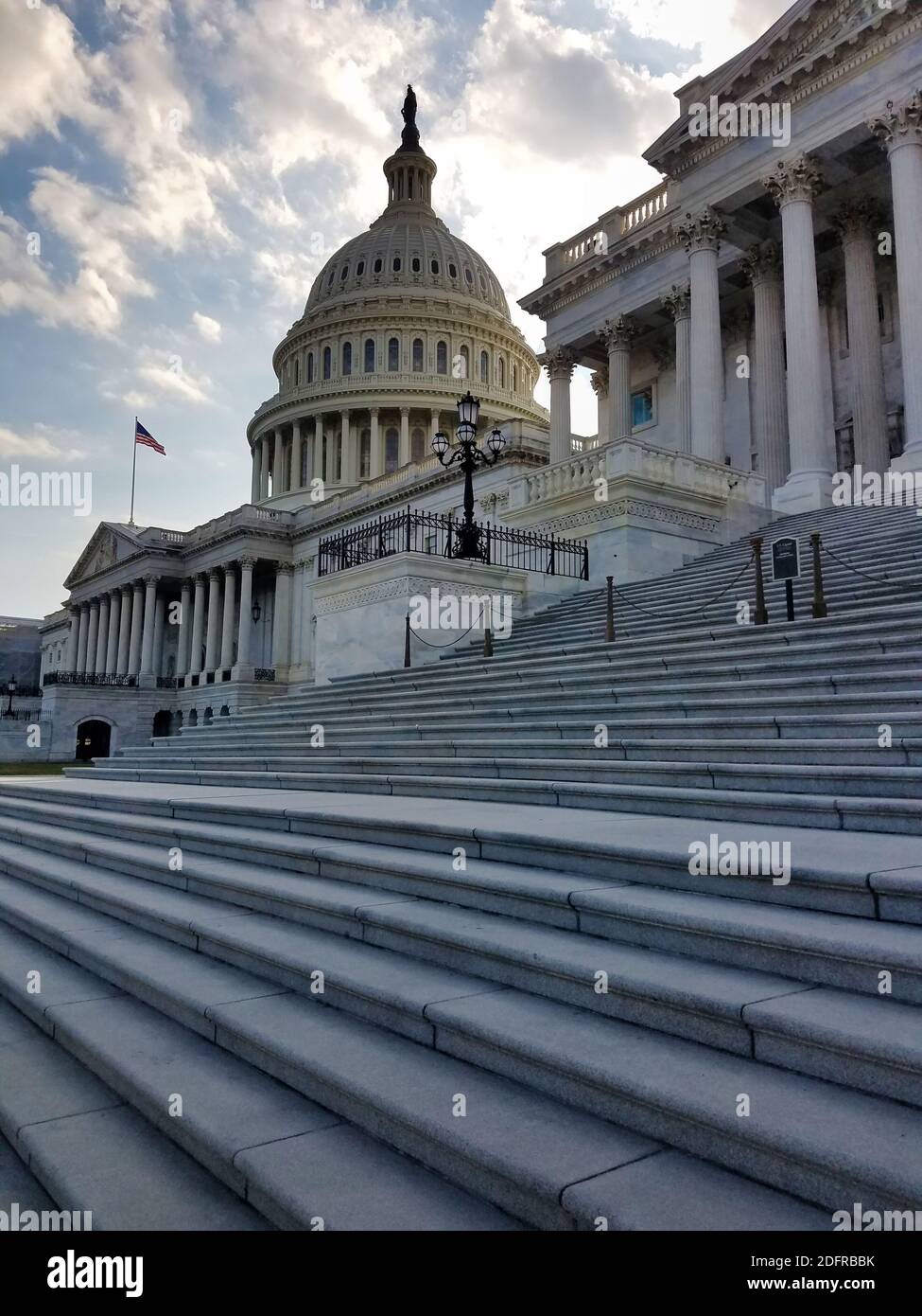 The Northeastern entry of the United States Capitol Building, with the ...