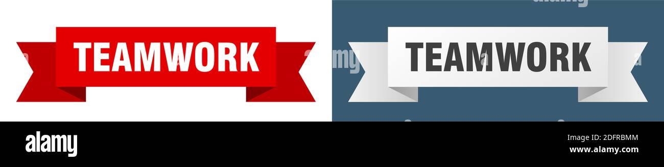 teamwork ribbon. teamwork isolated paper banner. sign Stock Vector ...