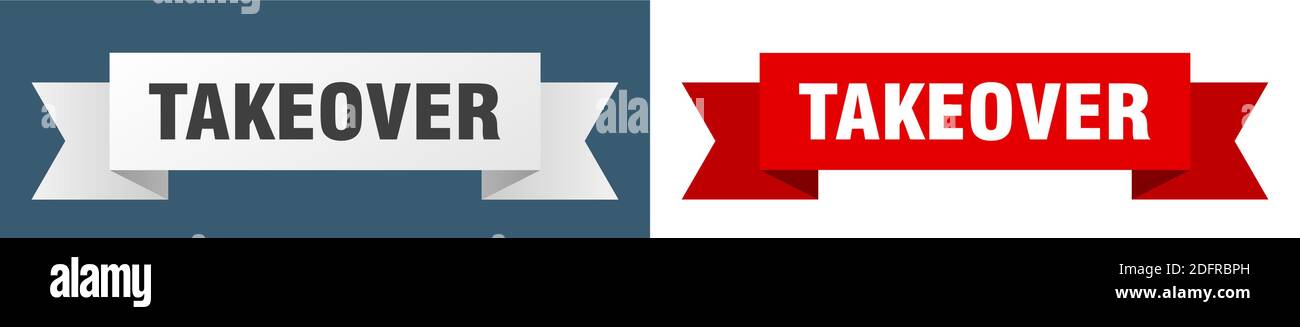 takeover ribbon. takeover isolated paper banner. sign Stock Vector ...