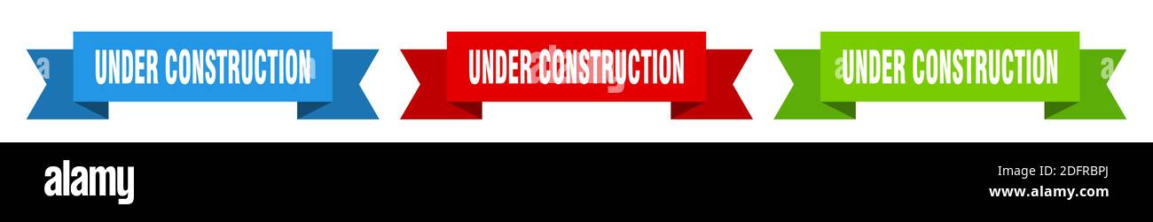 under construction ribbon. under construction isolated paper banner ...