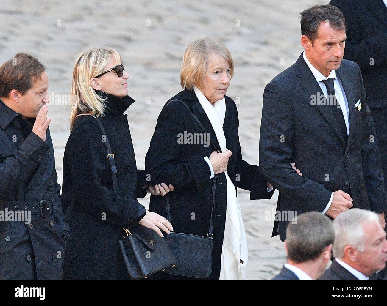 Charles Aznavour's daughter Katia, and his widow Ulla Thorsel during ...