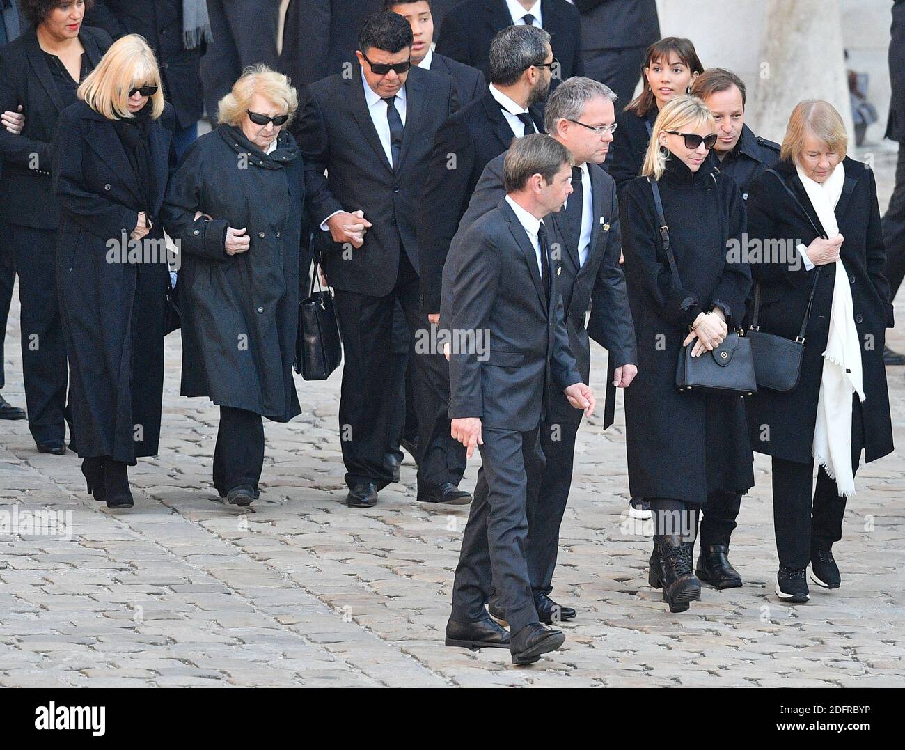 Charles Aznavour family members, including granddaughter Leila, his ...