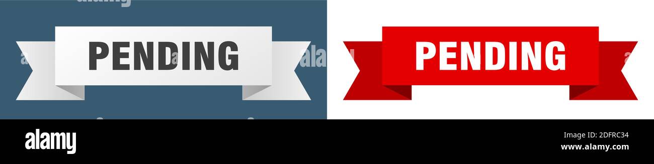 pending ribbon. pending isolated paper banner. sign Stock Vector Image ...