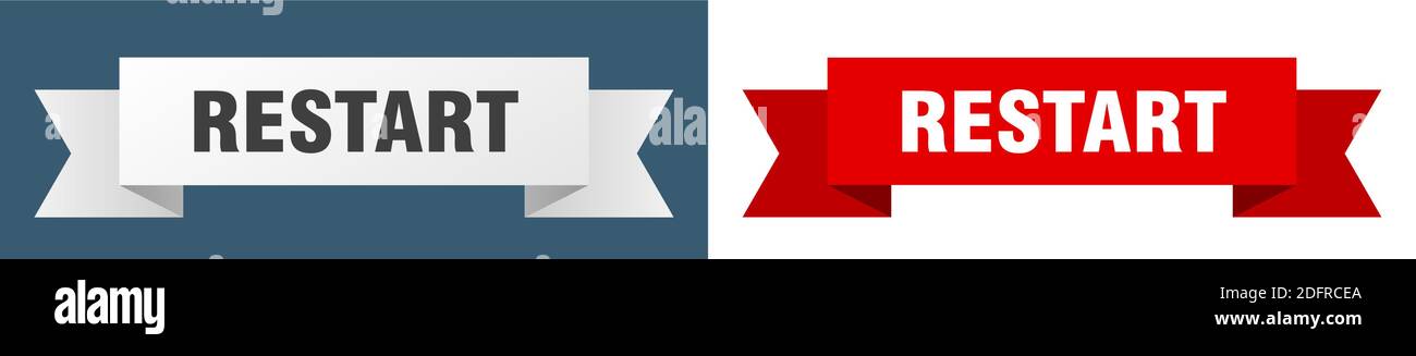 restart ribbon. restart isolated paper banner. sign Stock Vector Image ...