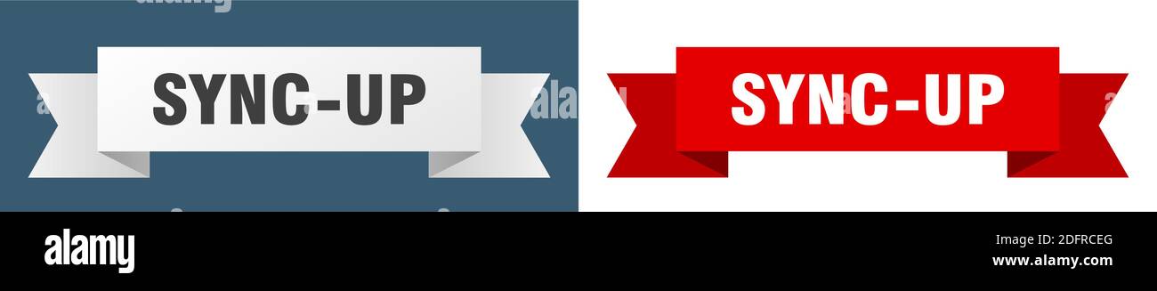 sync-up ribbon. sync-up isolated paper banner. sign Stock Vector Image ...