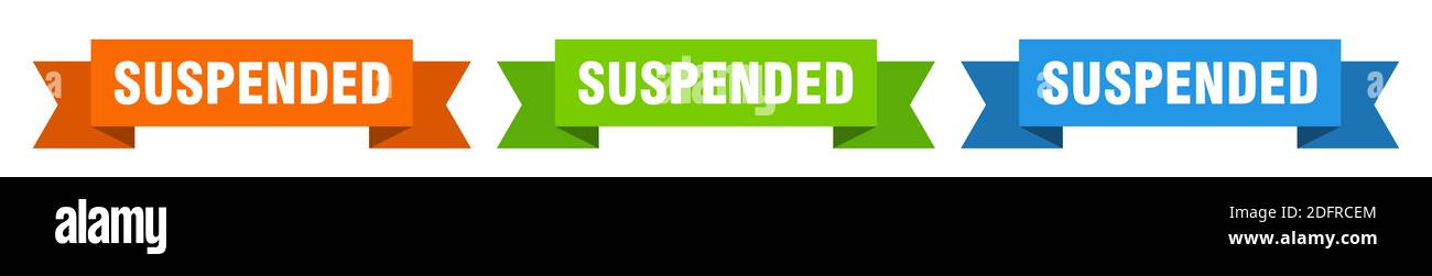 suspended ribbon. suspended isolated paper banner. sign Stock Vector ...