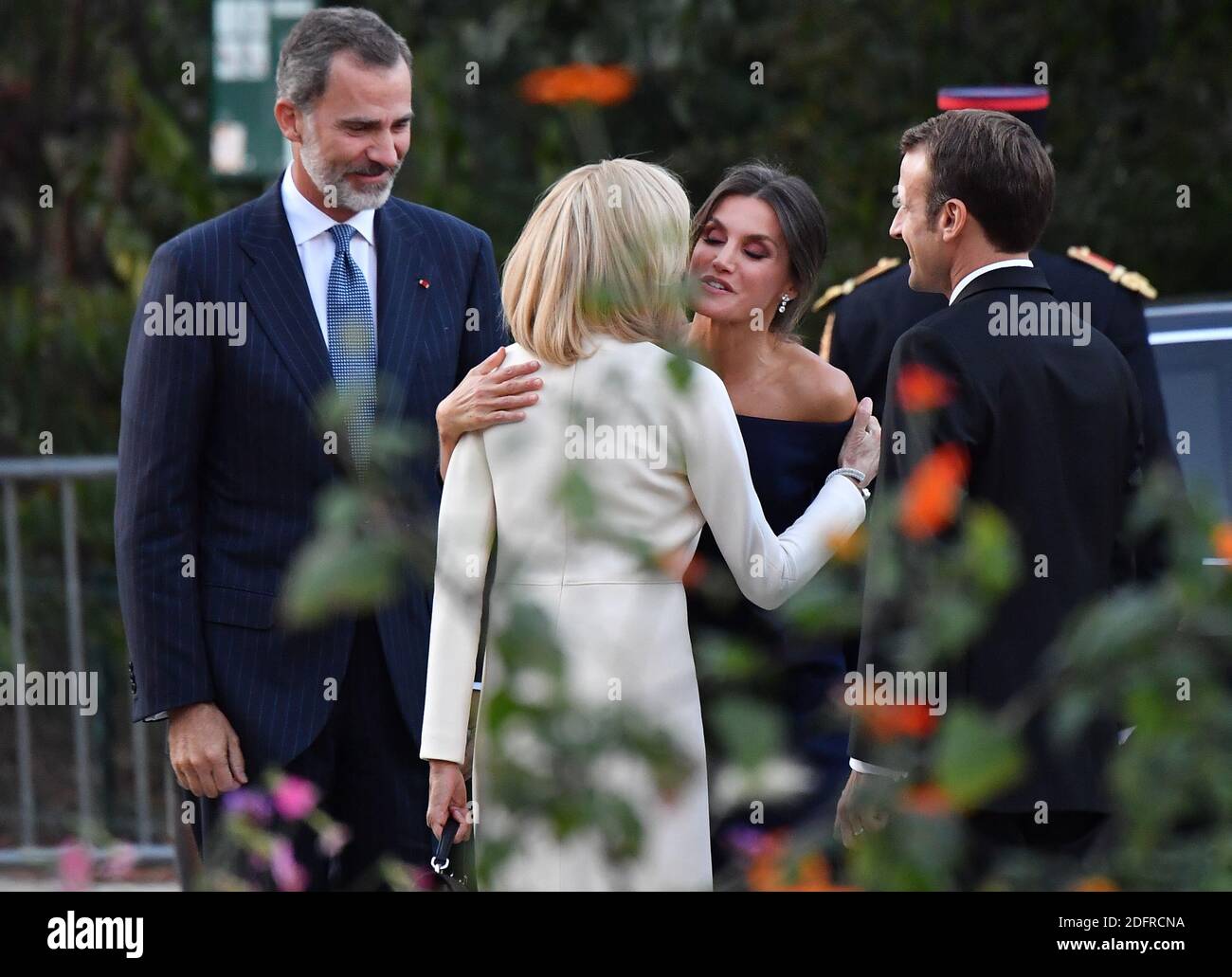 King Felipe of Spain, Queen Letizia of Spain, French President Emmanuel ...