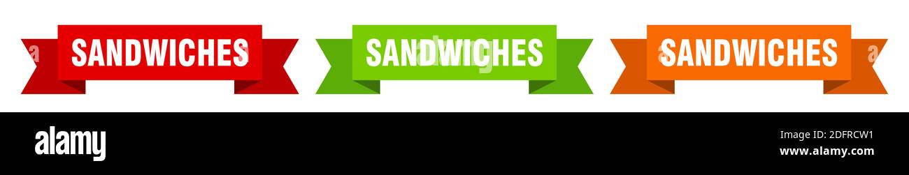 sandwiches ribbon. sandwiches isolated paper banner. sign Stock Vector ...