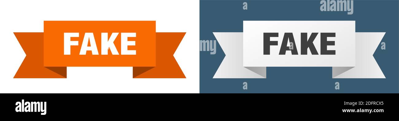 fake ribbon. fake isolated paper banner. sign Stock Vector Image & Art ...