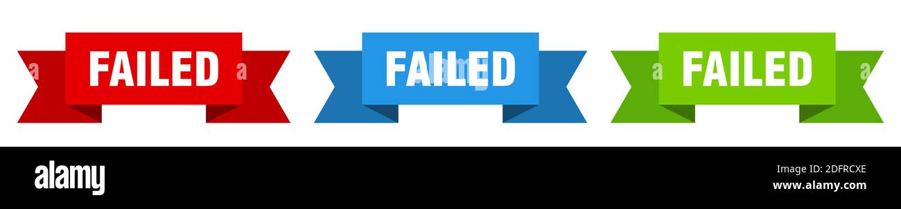 failed ribbon. failed isolated paper banner. sign Stock Vector Image ...