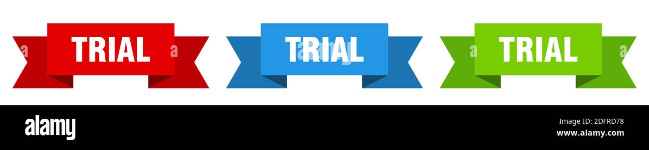 trial ribbon. trial isolated paper banner. sign Stock Vector Image ...