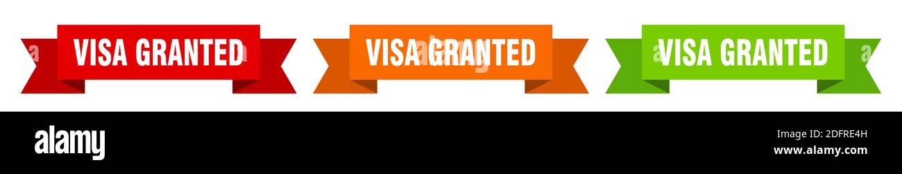 visa granted ribbon. visa granted isolated paper banner. sign Stock ...