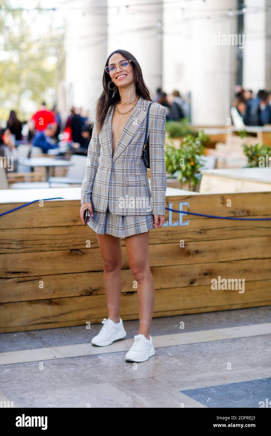 Street style, Sofya Benzakour arriving at Guy Laroche spring summer ...
