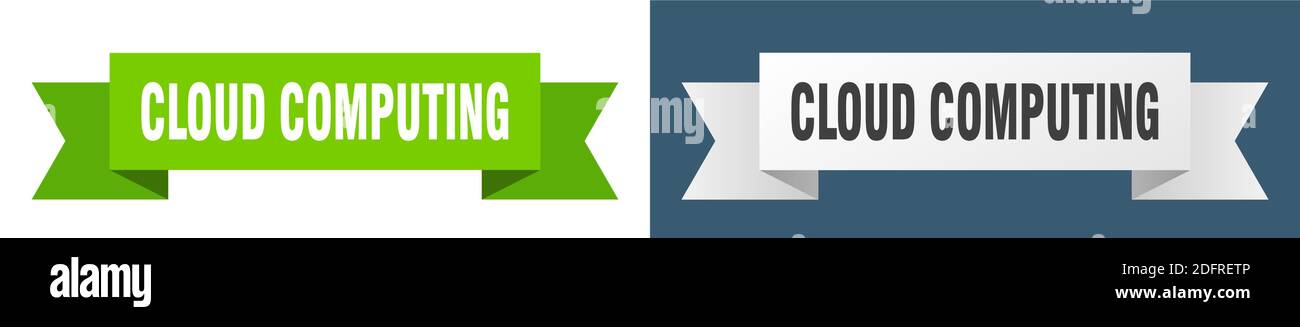 cloud computing ribbon. cloud computing isolated paper banner. sign ...