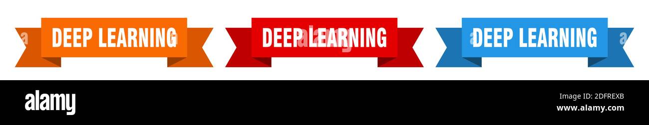 deep learning ribbon. deep learning isolated paper banner. sign Stock ...