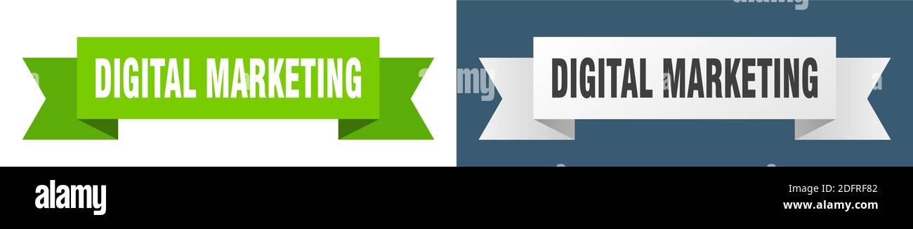 digital marketing ribbon. digital marketing isolated paper banner. sign ...