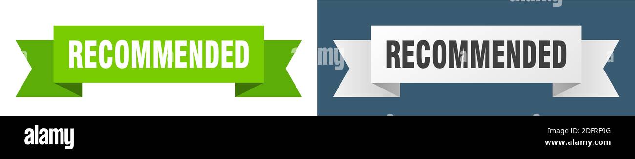 recommended ribbon. recommended isolated paper banner. sign Stock ...