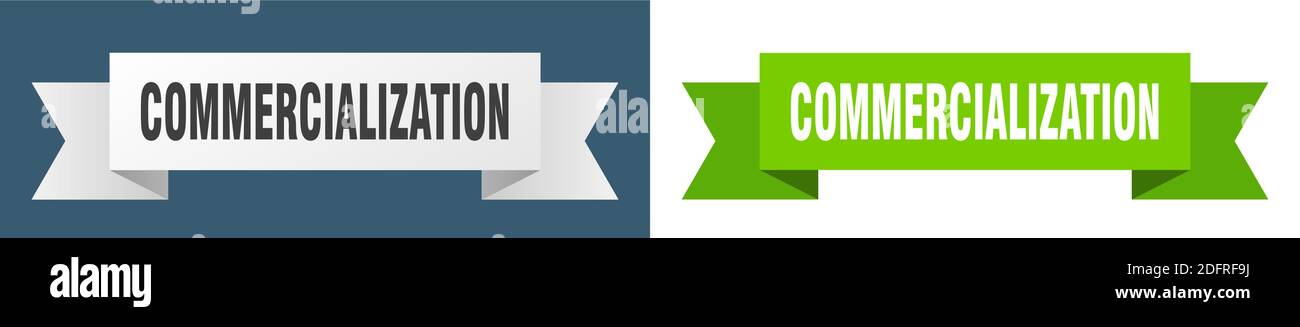 commercialization ribbon. commercialization isolated paper banner. sign ...