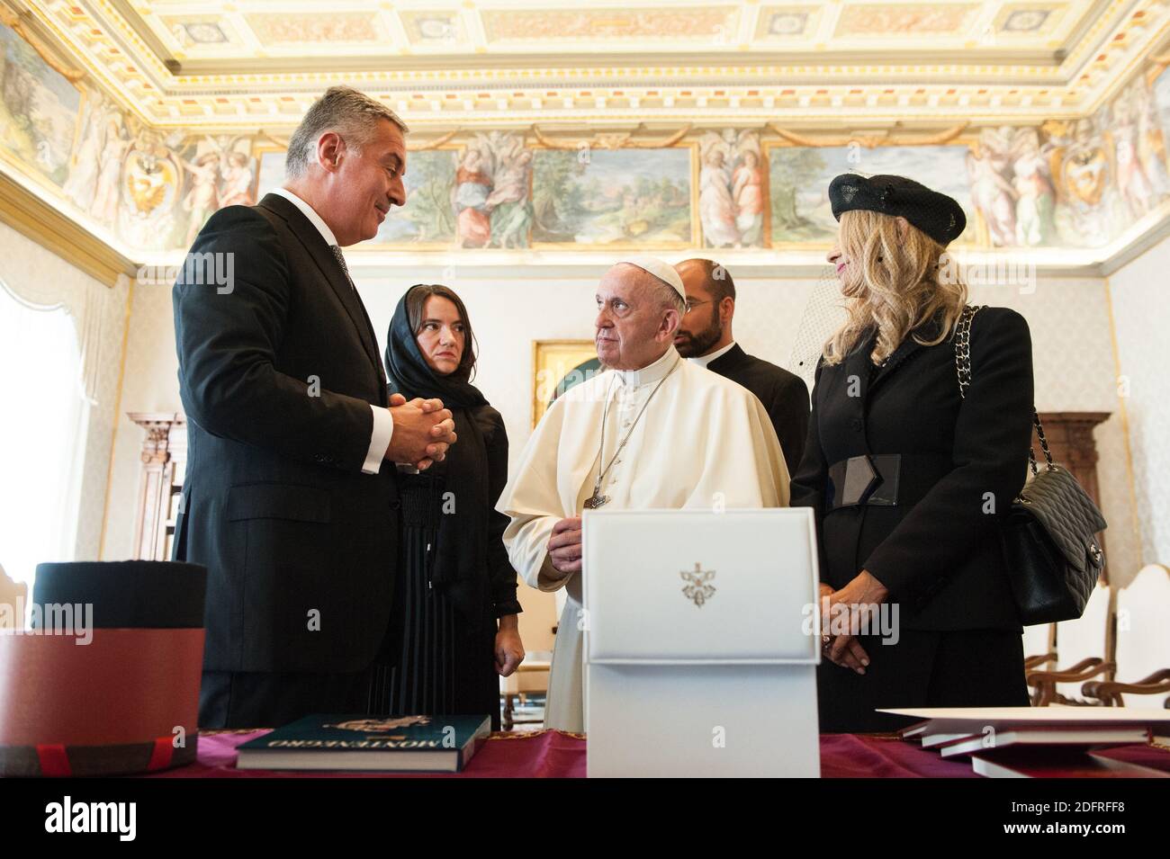 Pope Francis meets with Montenegro's President Milo Djukanovic and his ...