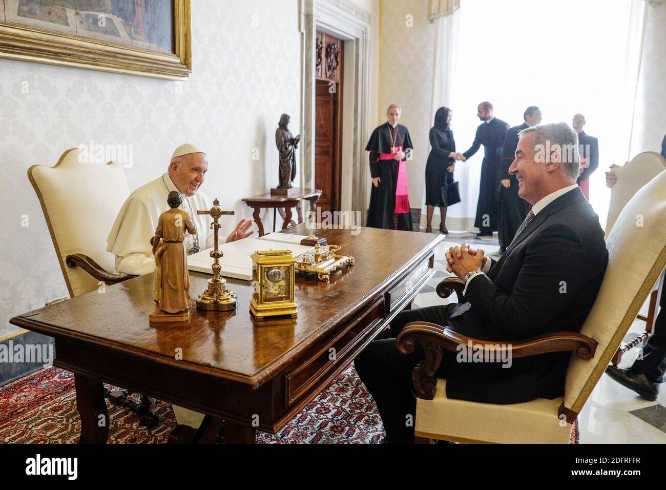 Pope Francis meets with Montenegro's President Milo Djukanovic and his ...
